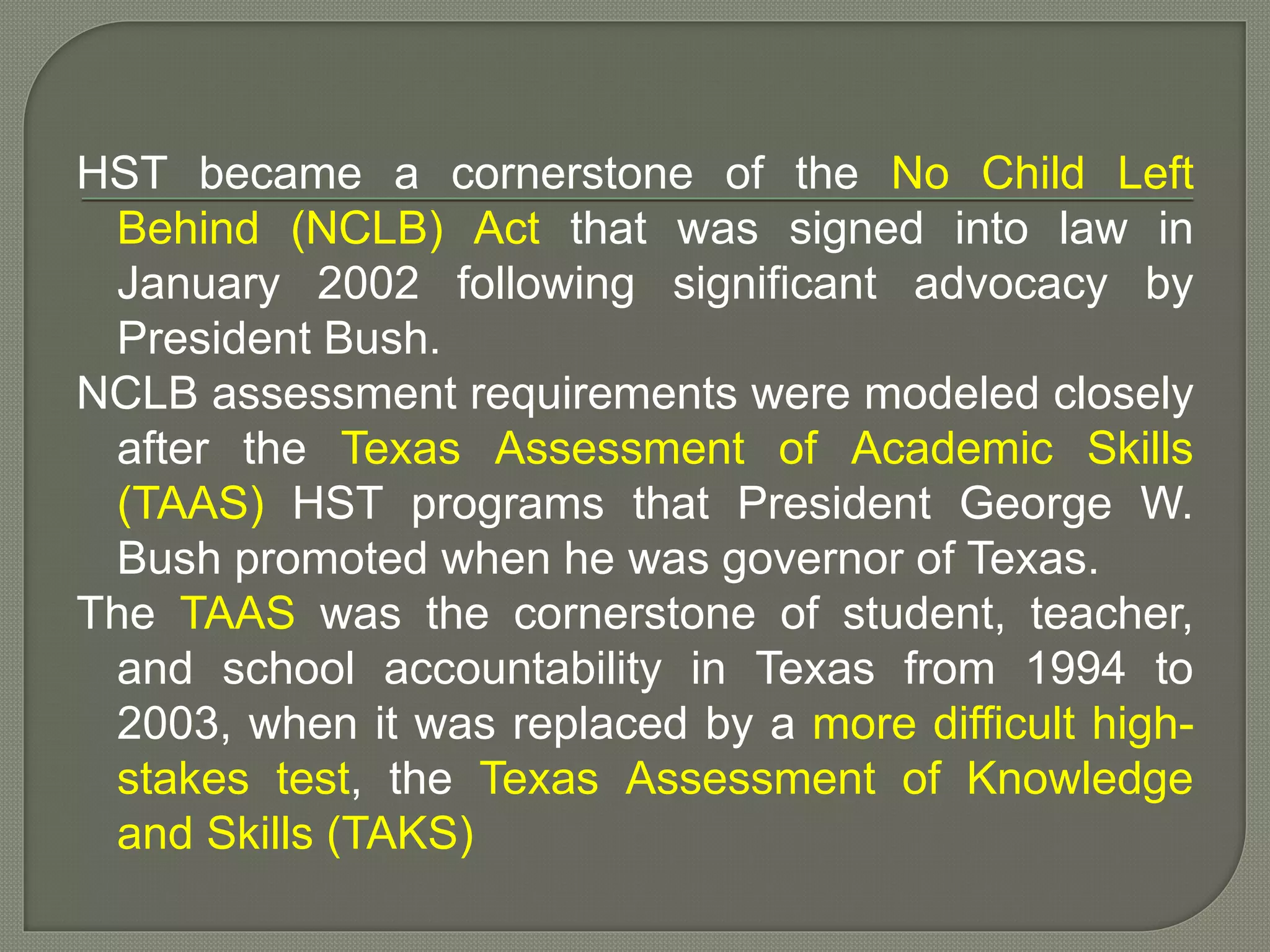 High stakes testing | PPTX