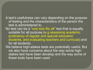 High stakes testing | PPTX