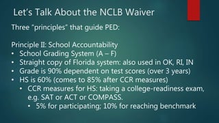 NM's NCLB Waiver: High-stakes testing, school grades, CCSS | PPTX