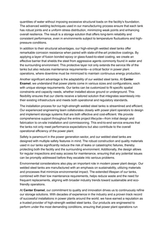 High-Strength Welded Steel Tanks for Power Plant Water Storage _ Center ...