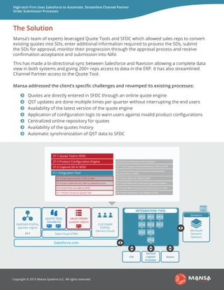 High tech firm uses Salesforce to automate, streamline channel partner order submission ...