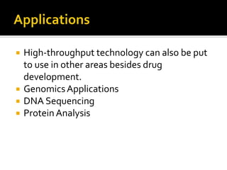 Back Rapid lead compounds discovery through high-throughput screening | PPT