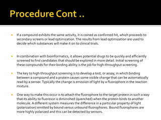 Back Rapid lead compounds discovery through high-throughput screening ...