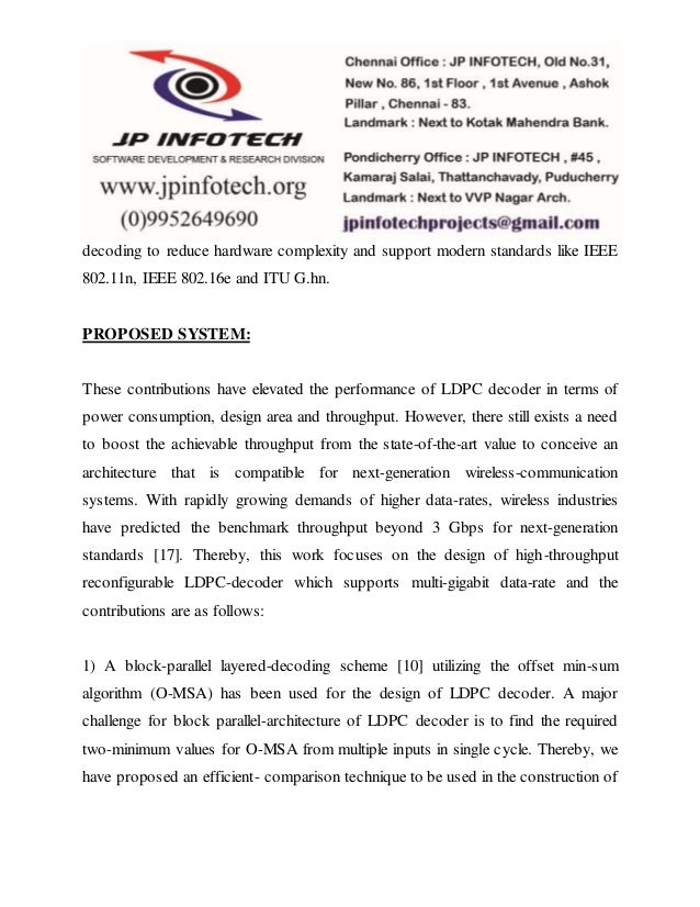 High Throughput Ldpc Decoder Architecture Using Efficient Comparison