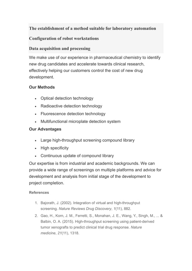 High Throughput Screening Pdf Chemistry Science