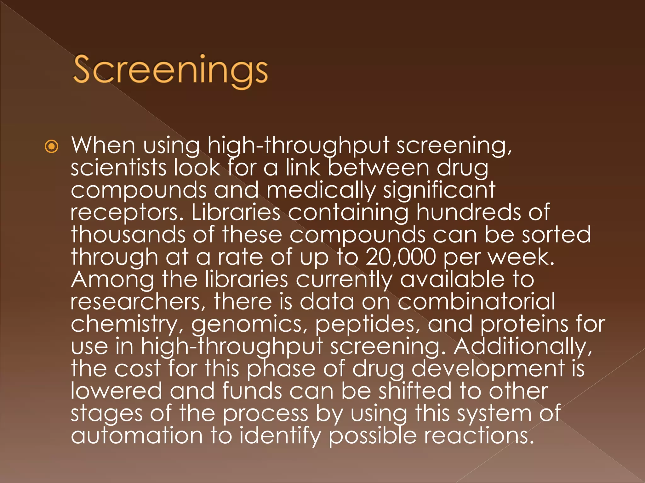 High-Throughput Screening Speeds Up Drug Development Process | PPTX