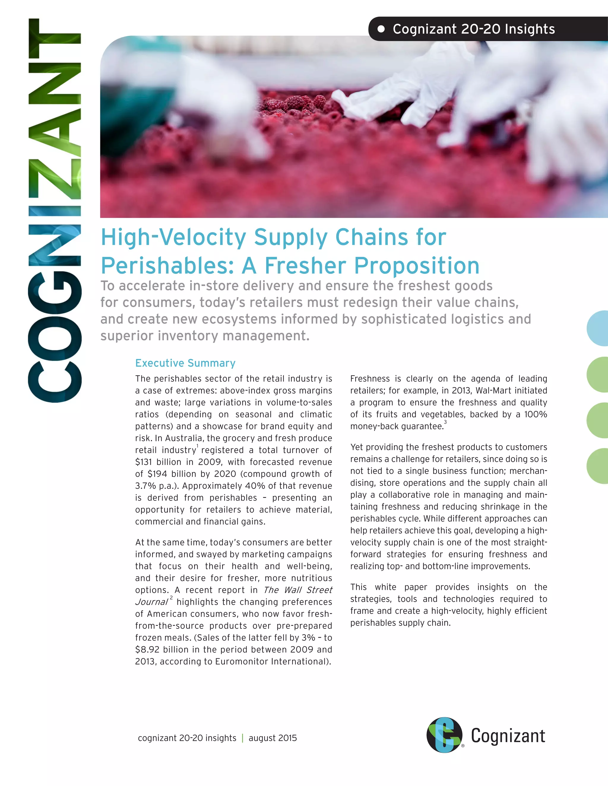 High-Velocity Supply Chains for Perishables: A Fresher Proposition | PDF