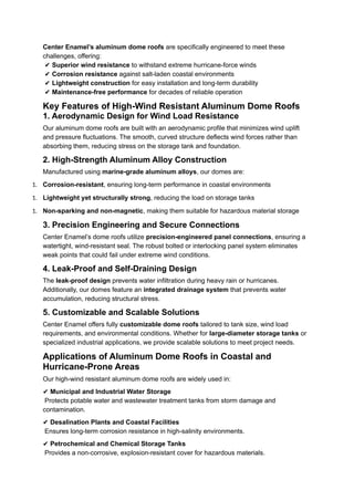 High-Wind Resistant Aluminum Dome Roofs for Coastal and Hurricane-Prone ...