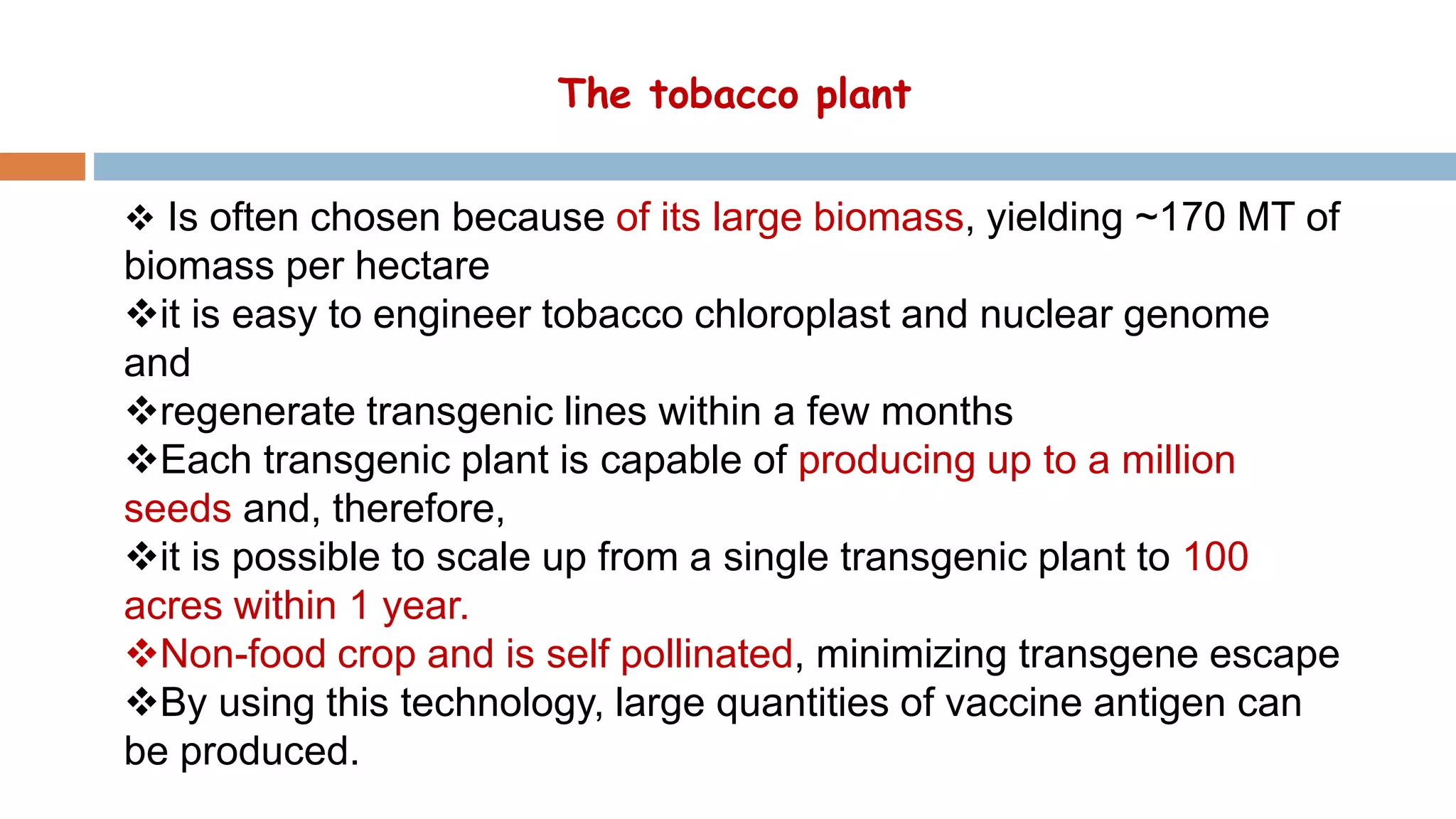 High yield production of therapeutic proteins in chloroplast | PPT