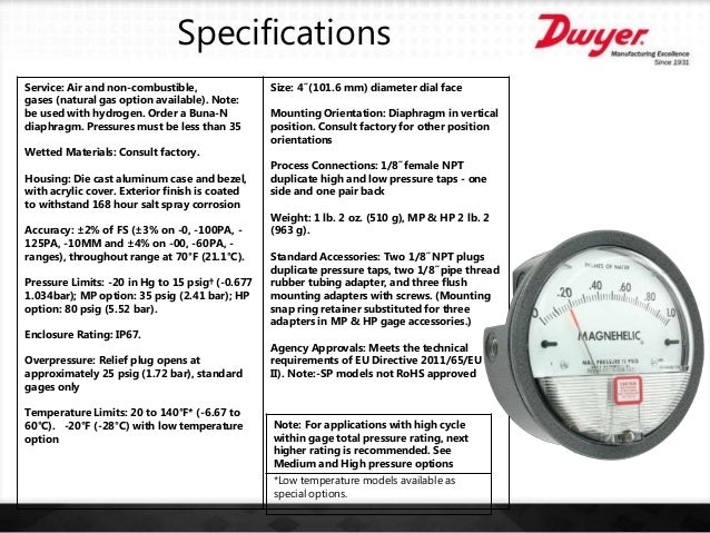 High Accuracy Magnehelic® Low Differential Pressure Gage
