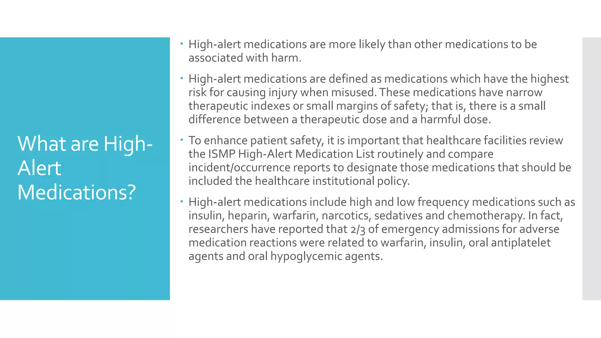 High alert & lasa medications | PPTX
