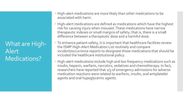 High alert & lasa medications | PPTX