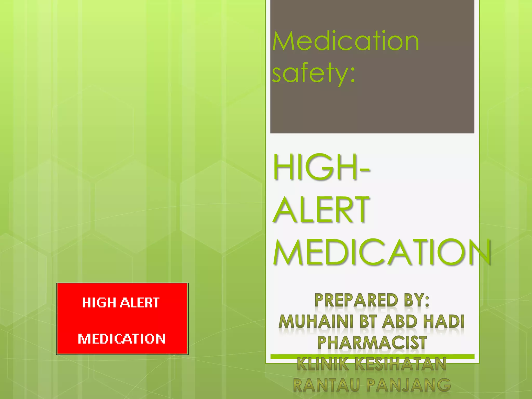 High alert medication | PDF