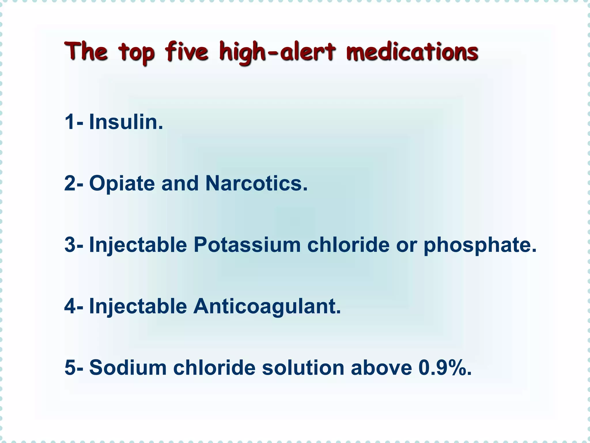 High alert medication | PPTX