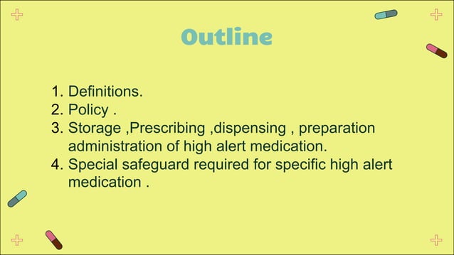 High alert medication NOFA.pdf in healthcare | PDF