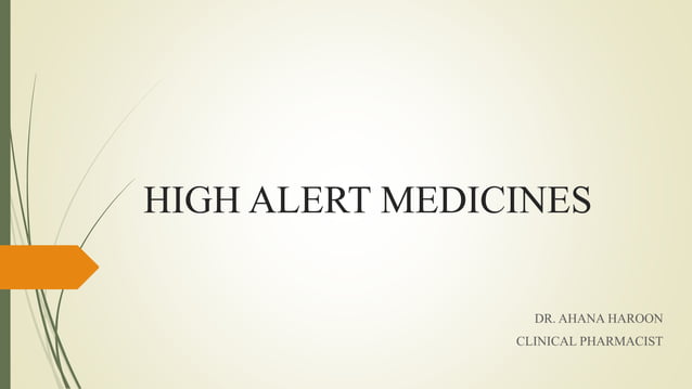 HIGH ALERT MEDICATIONS- 2024 ISMP Update | PPTX | Blood Disorders ...