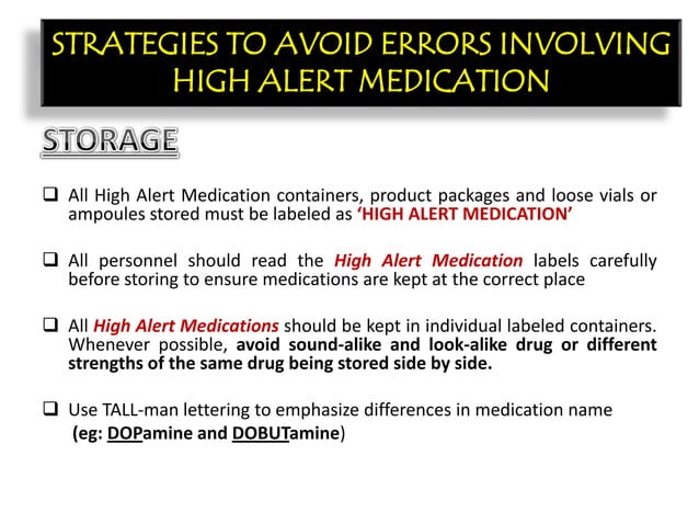 High Alert Medication | PPTX | Heart and Cardiovascular Diseases ...