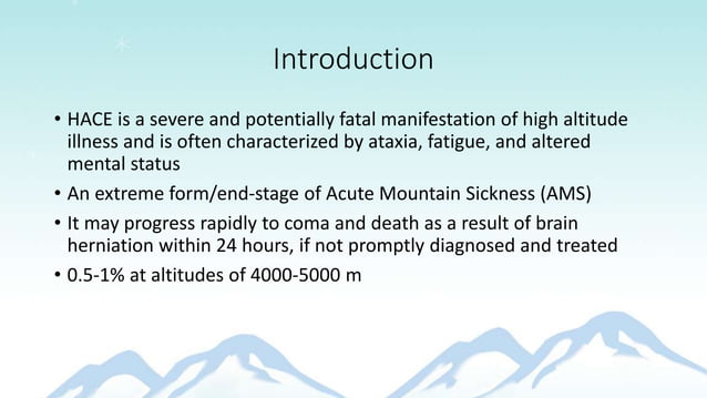 High Altitude Cerebral Edema | PPTX | Brain and Nervous System ...