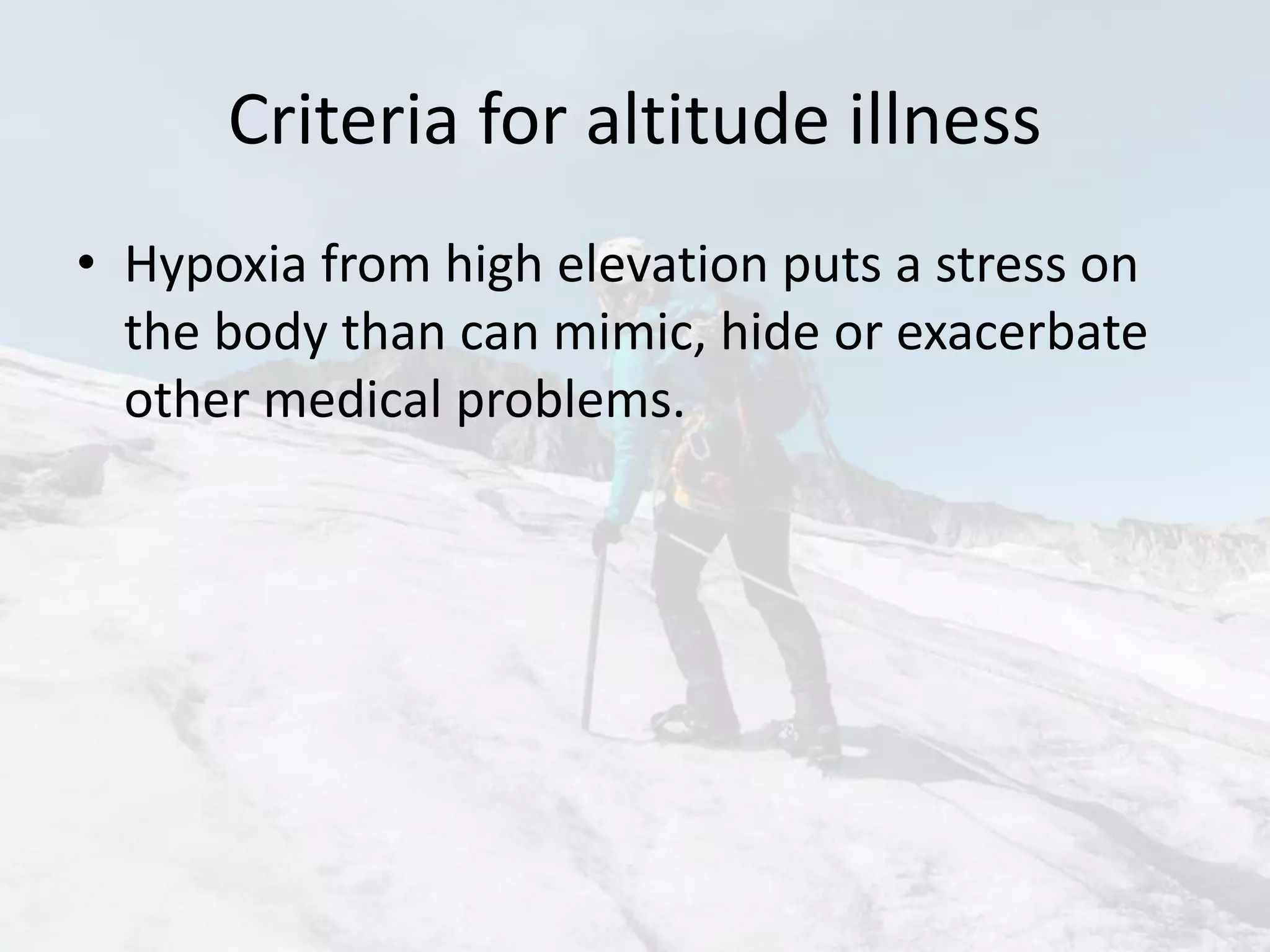 High altitude illness | PDF