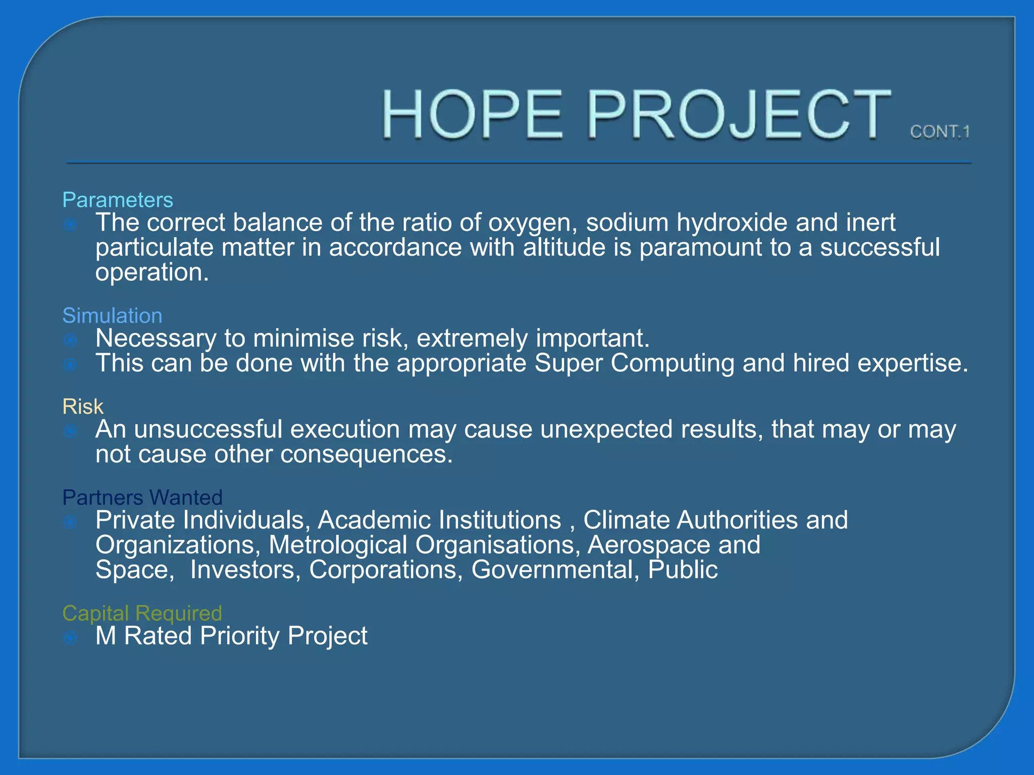 High Altitude Oxygen Pods Experiment | PPT