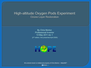 High Altitude Oxygen Pods Experiment | PPT