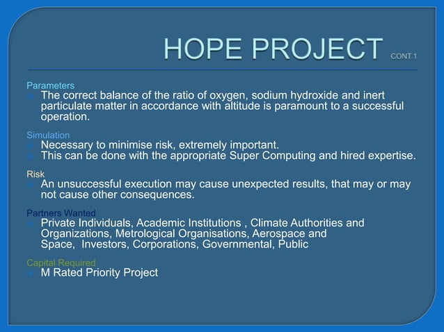 High Altitude Oxygen Pods Experiment | PPT