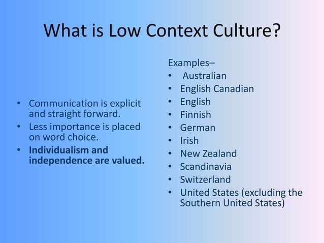High and low context cultures relationships in each | PPTX | Dating ...