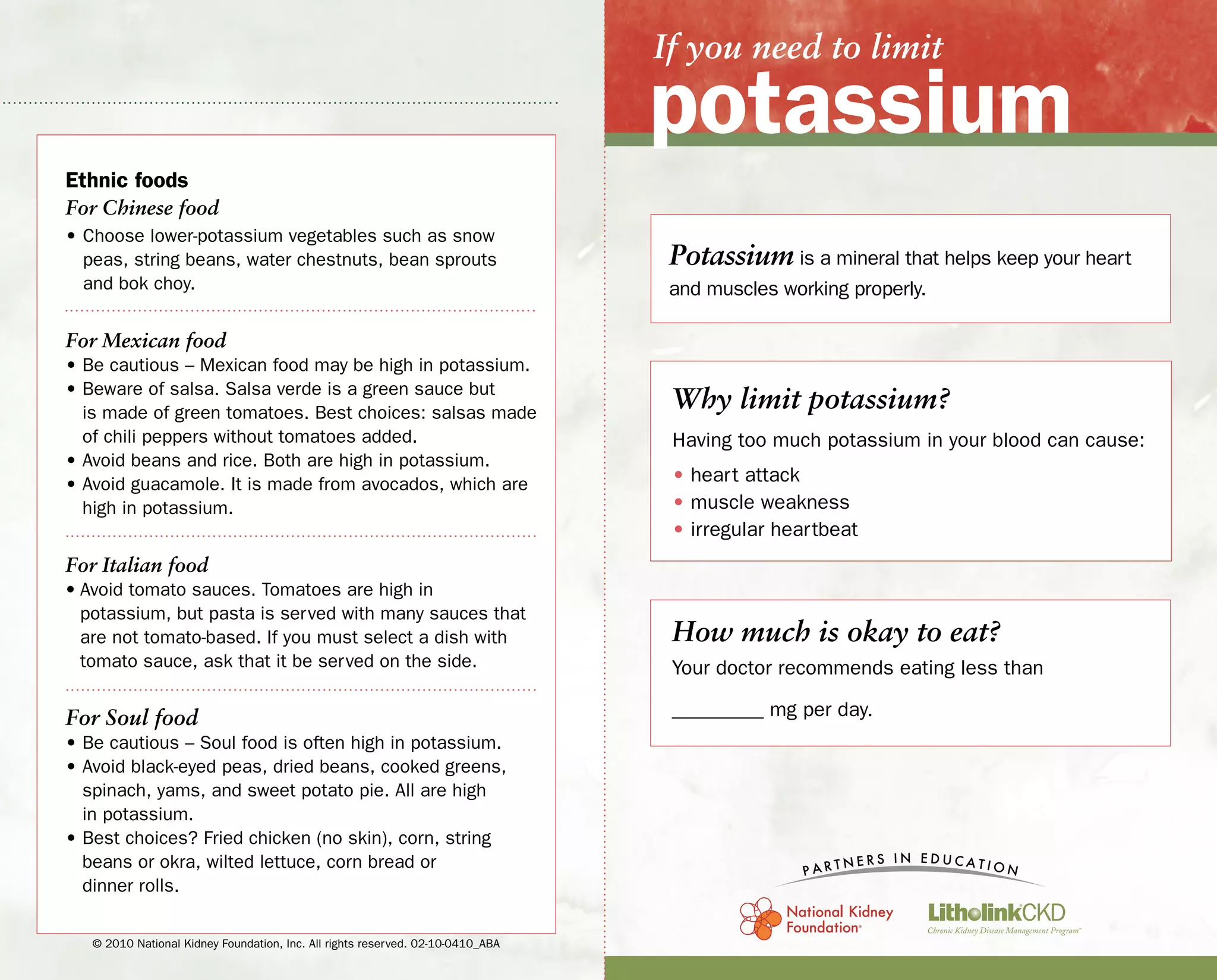 High and low potassium foods | PPT