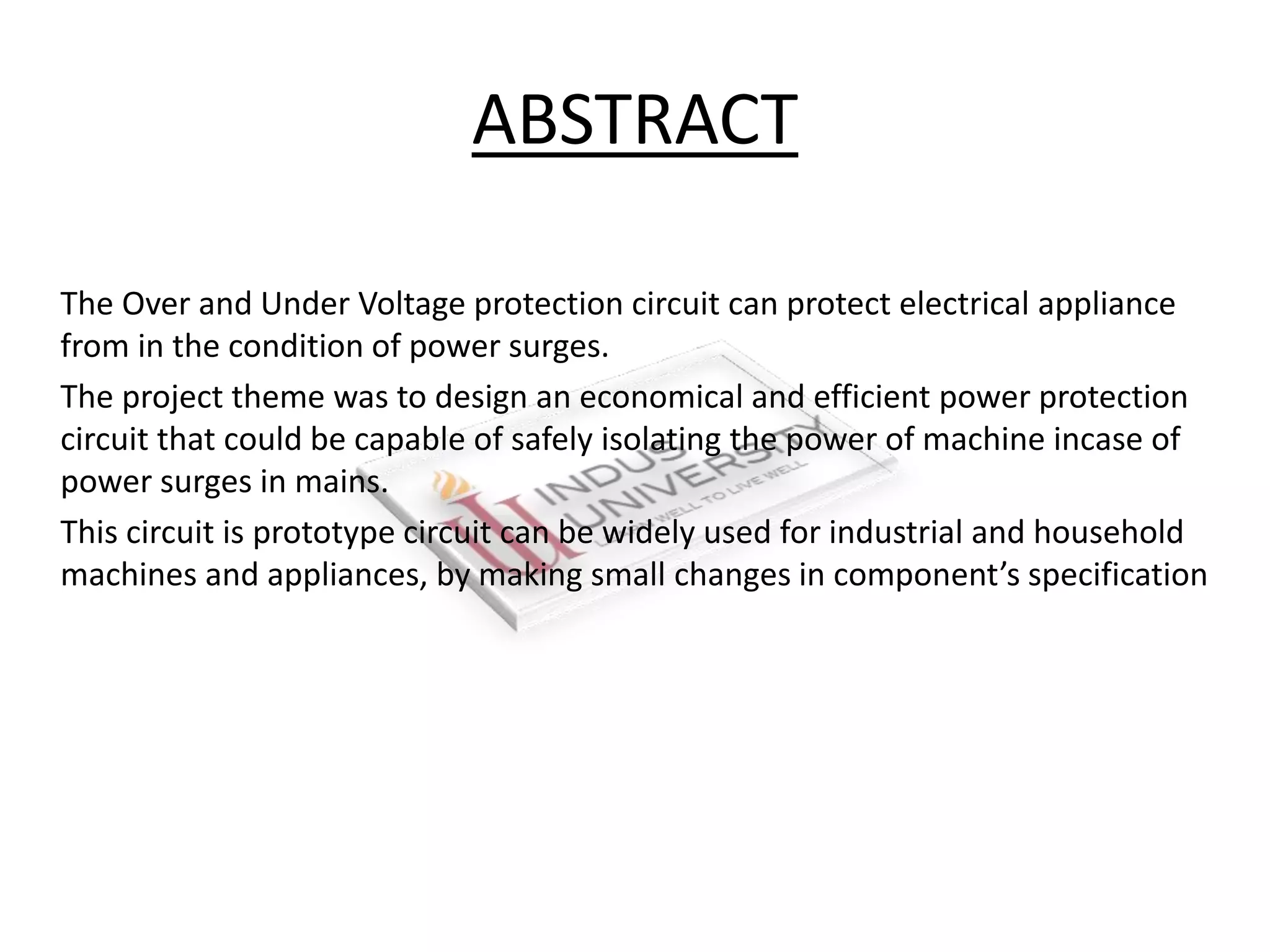 Over/Under Voltage Protection Circuit | PPTX
