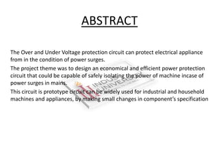 Over/Under Voltage Protection Circuit | PPTX