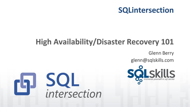 High availability disaster recovery 101 | PPT