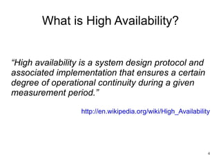 High Availability in 37 Easy Steps | ODP