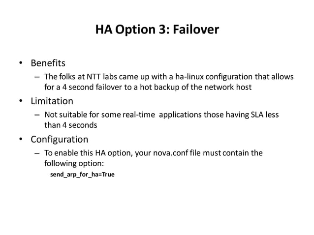 High availability networking openstack | PPT