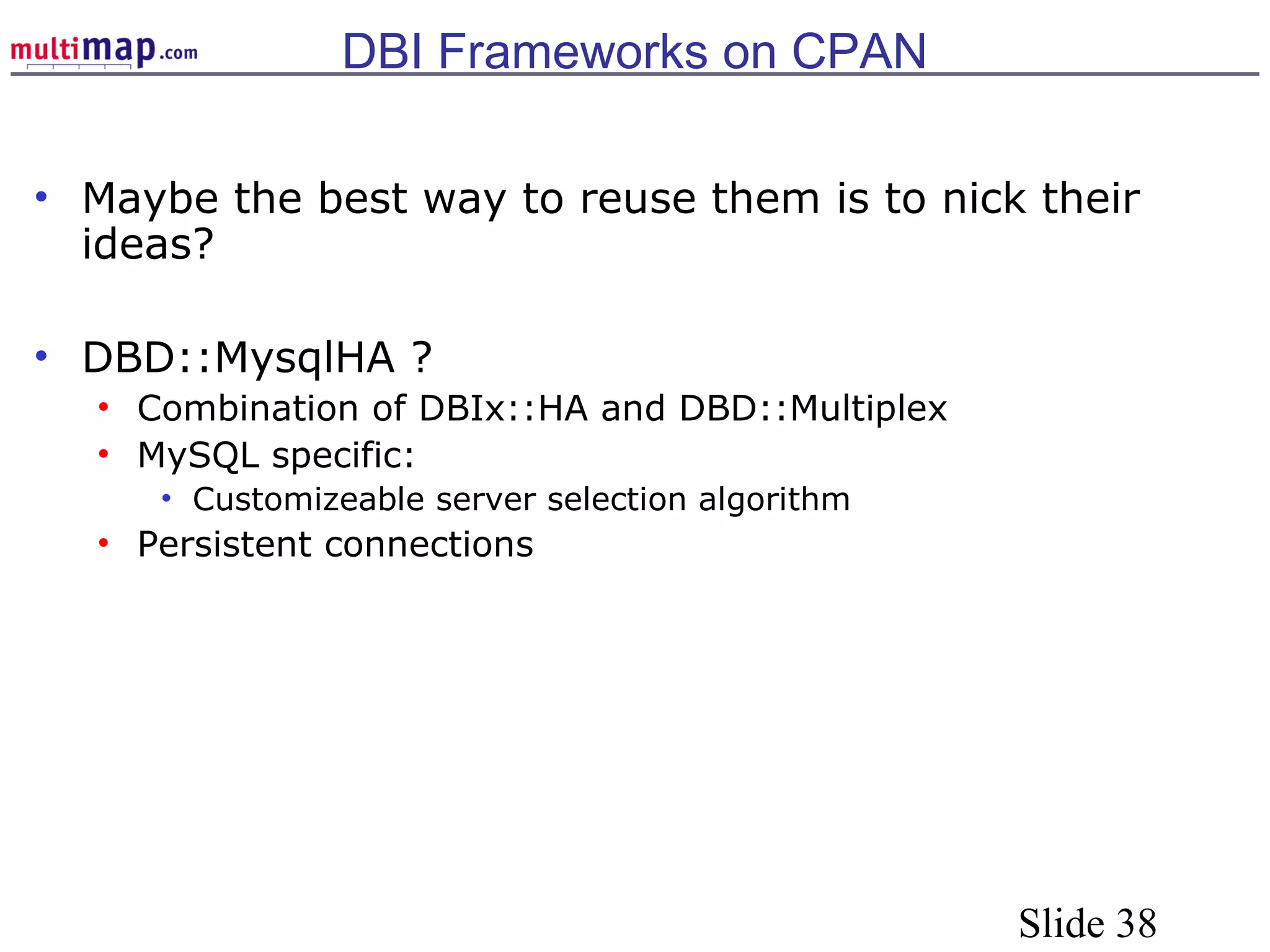High Availability Perl Dbi Mysql Ppt