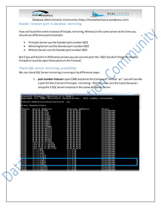 High availability solution database mirroring | DOCX | Databases ...