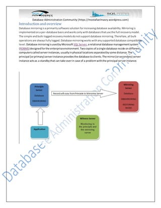High availability solution database mirroring | DOCX | Databases | Computer Software and ...