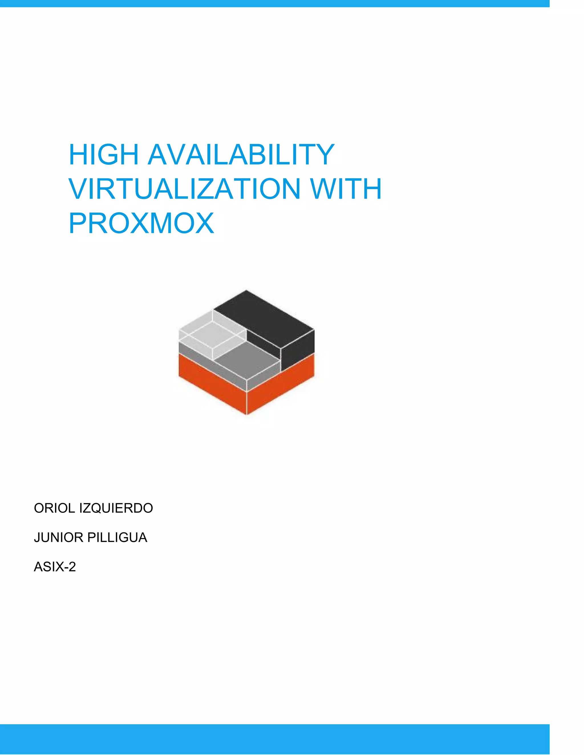 High availability virtualization with proxmox | PDF