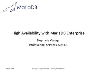 High Availability with MariaDB Enterprise | PPT