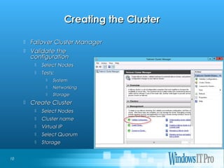 High Availability with Windows Server Clustering and Geo-Clustering | PPT