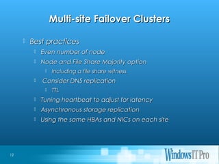 High Availability with Windows Server Clustering and Geo-Clustering ...