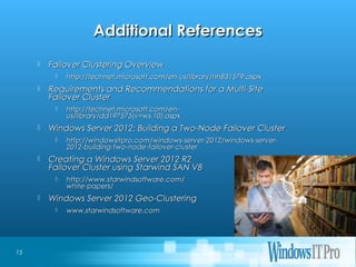 High Availability with Windows Server Clustering and Geo-Clustering ...