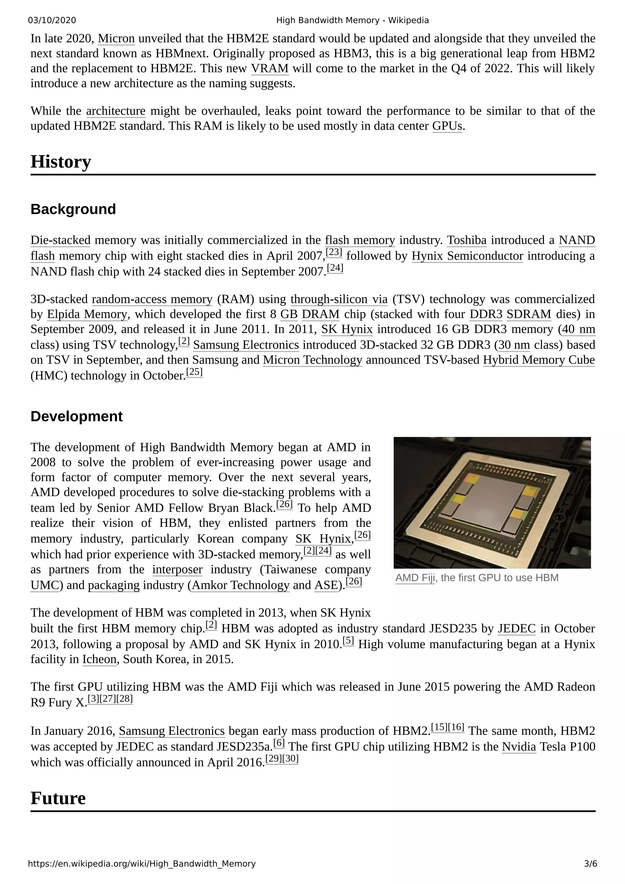 High Bandwidth Memory : Notes | PDF