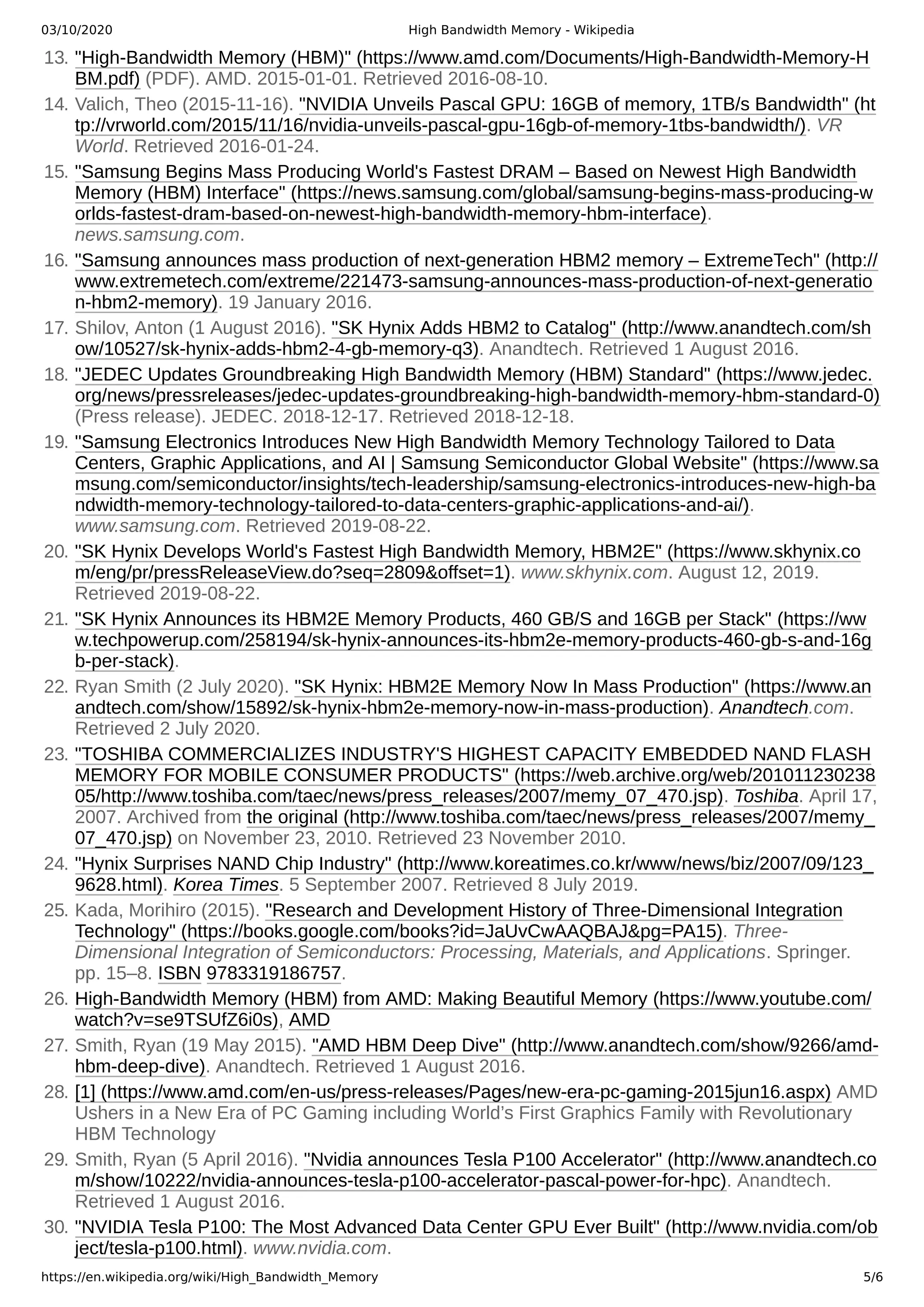 High Bandwidth Memory : Notes | PDF