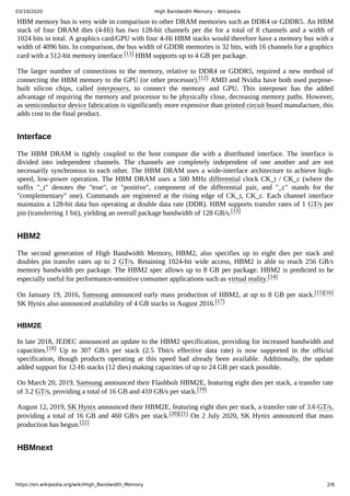 High Bandwidth Memory : Notes | PDF