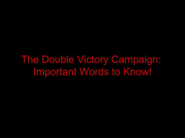Double Victory Campaign Bellringer | PPT