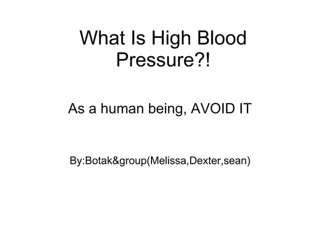 High blood pressure | PPT