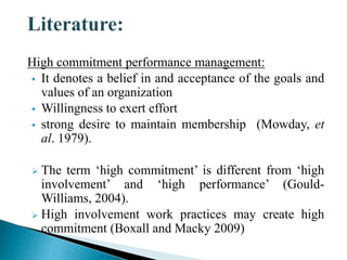 High commitment performance management | PPTX