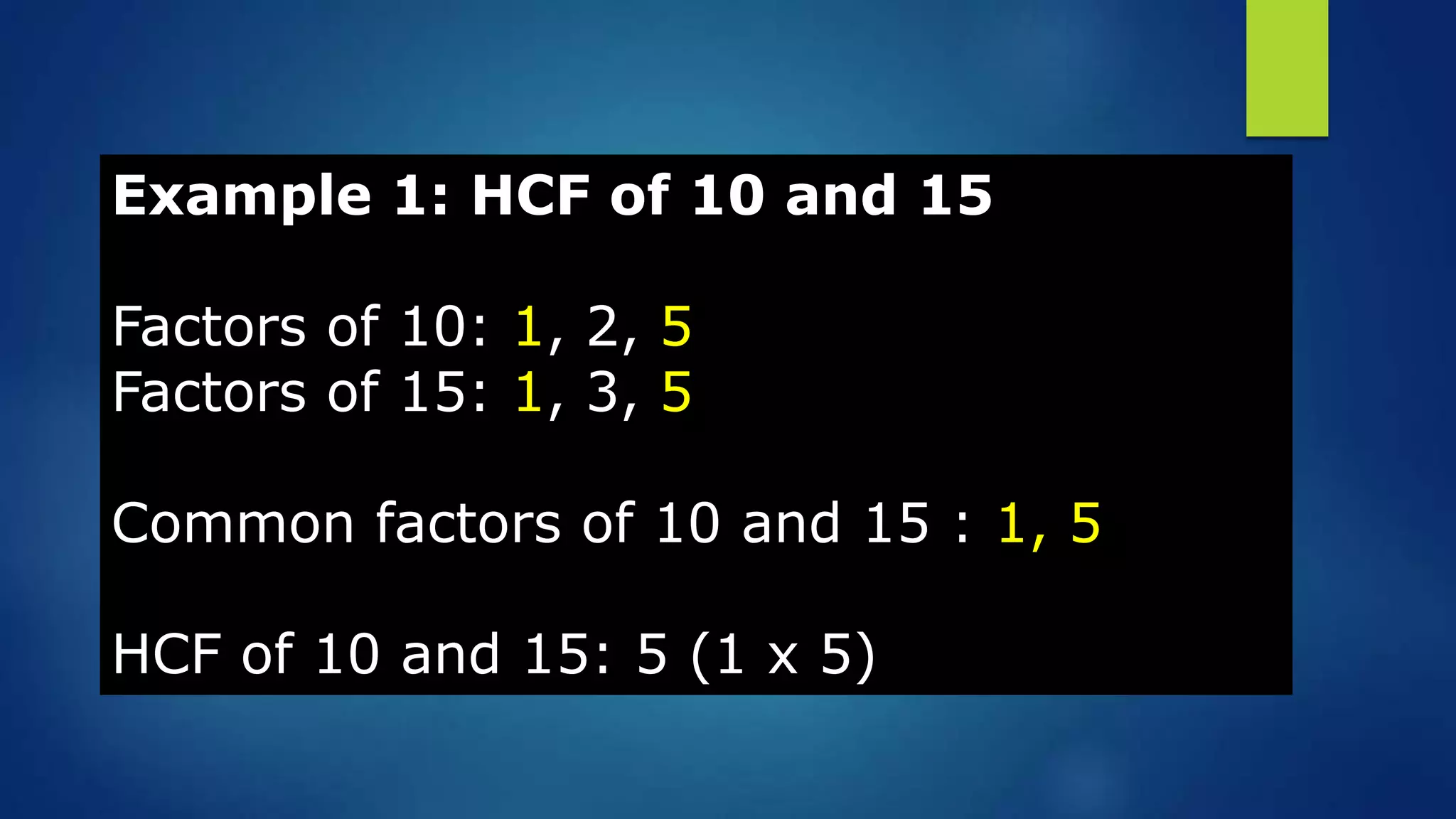 High common factor(HCF) | PPT