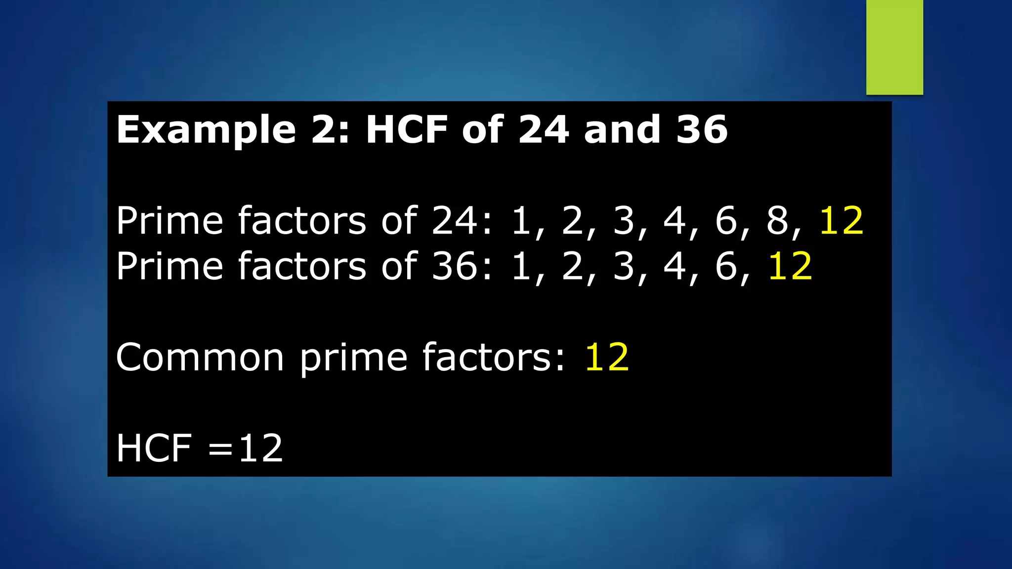 High common factor(HCF) | PPTX