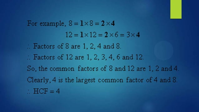High common factor(HCF) | PPTX